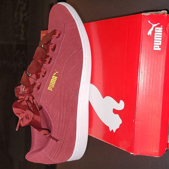 Puma | Shoes | Wine Color Puma Sneakers Size 1 | Poshmark